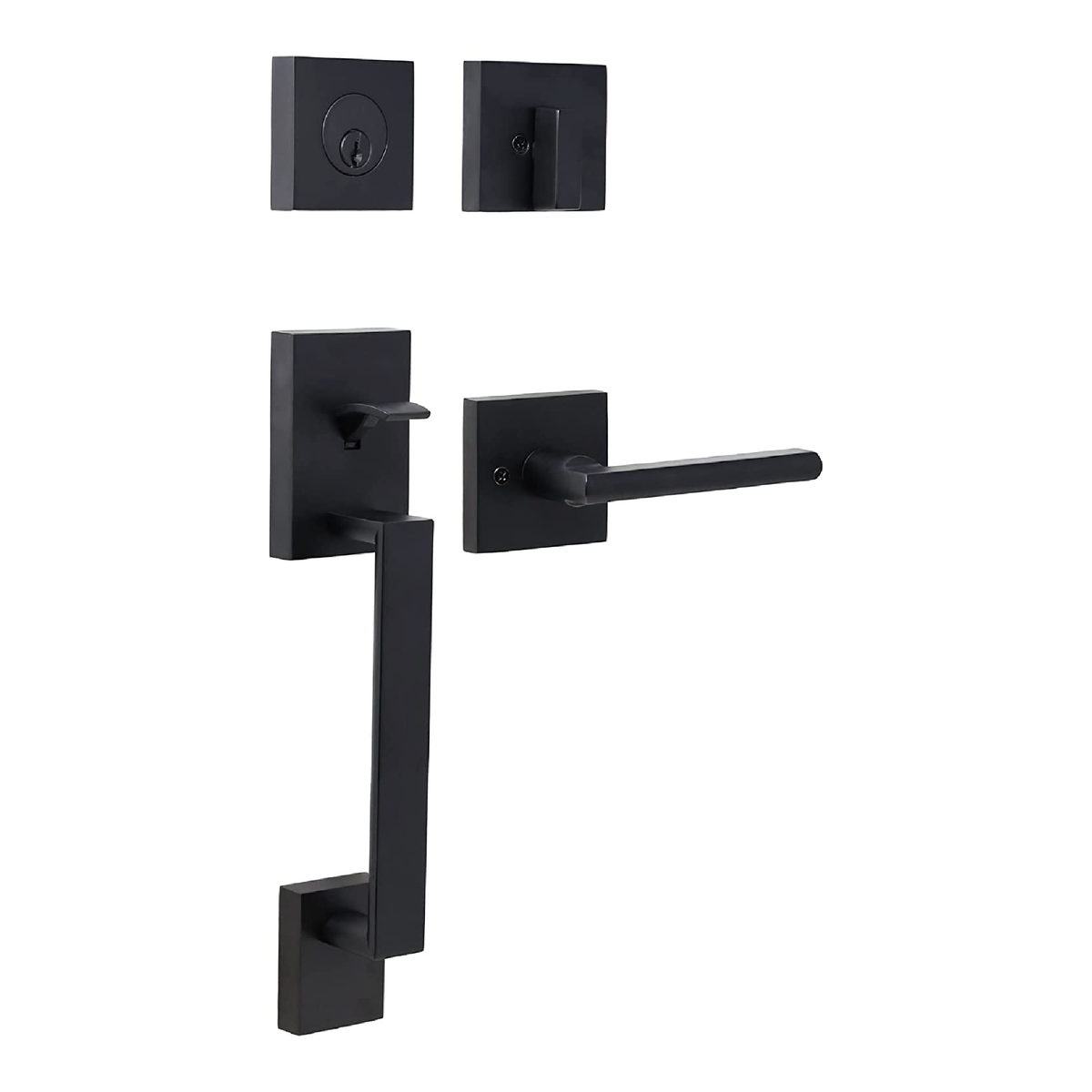 Brookside Handleset with Atlas Lever - Deadbolt Keyed One Side — weslock