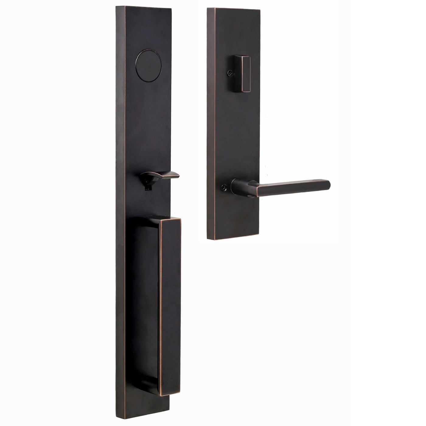 Xanthis Handleset with Atlas Lever - Deadbolt Keyed One Side — weslock